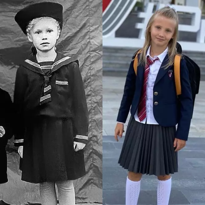 ສໍາເນົາຂອງແມ່ຕູ້: Nadezhda Babkin ໄດ້ຈັດພີມມາເປັນຮູບພາບທີ່ຫາຍາກຂອງ Granddaughter-schoolgirls 12151_2