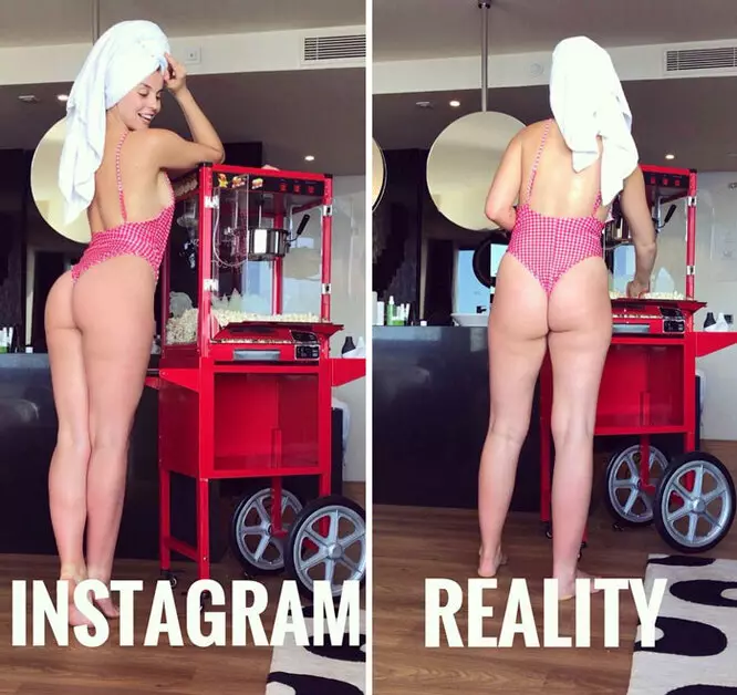 Instagram vs kanyataan: blider nunjukkeun kumaha pigura éndah dilakukeun 12417_3