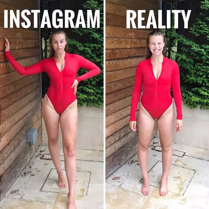 Instagram vs kanyataan: blider nunjukkeun kumaha pigura éndah dilakukeun 12417_5