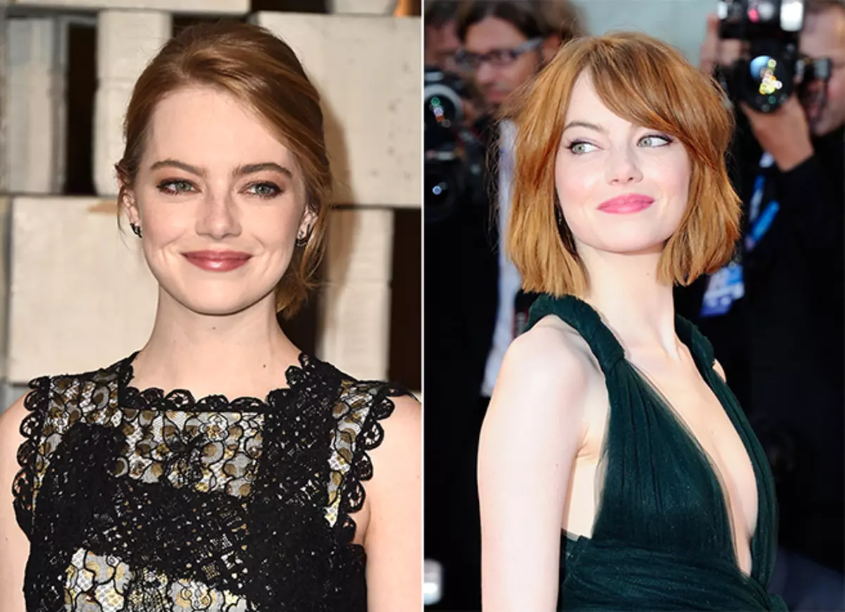 Emma Stone cu breton și fără