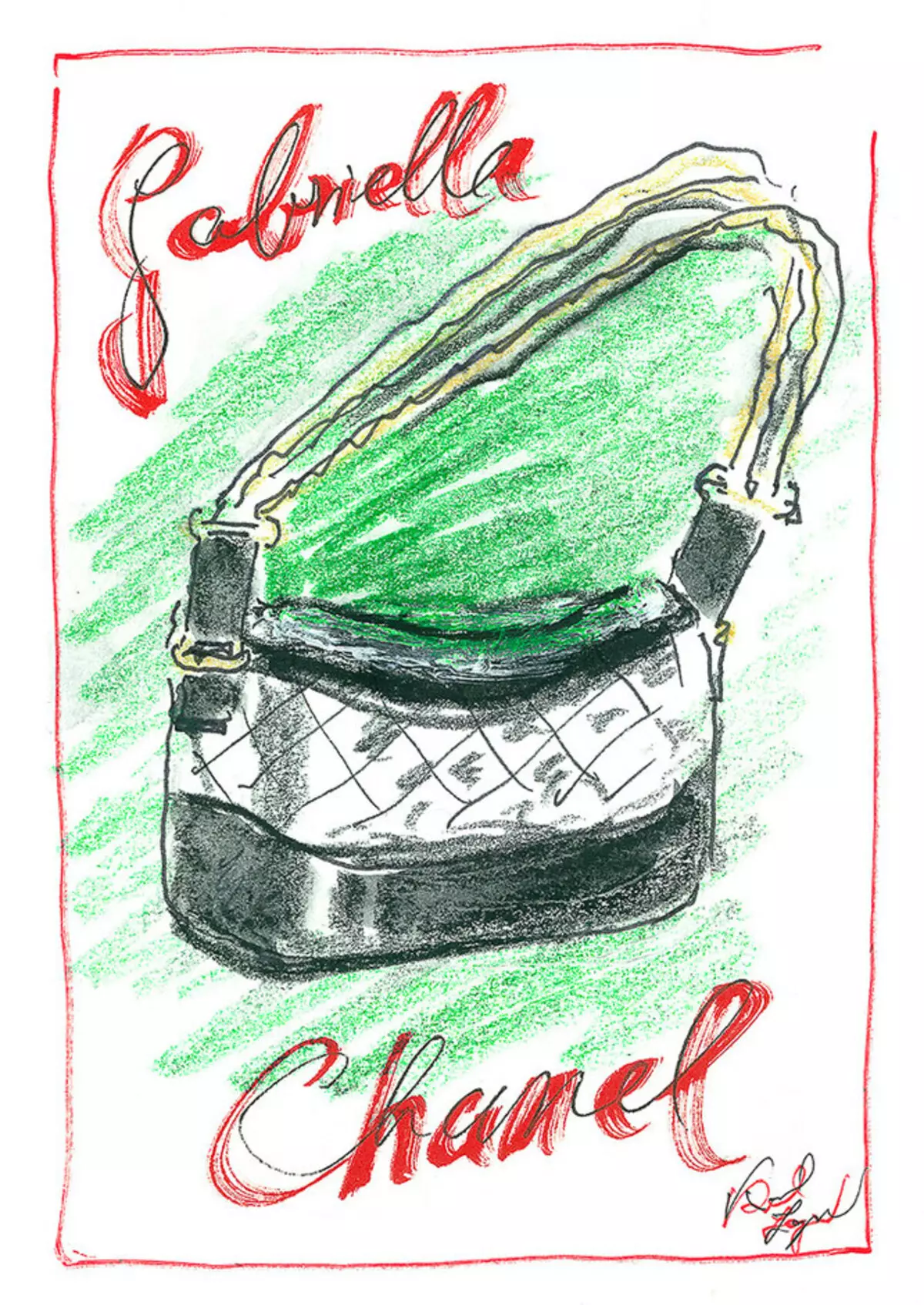Karl Lagerfeld nuduhake gambaran saka Chanel Bag, sing bakal nampilake Kara Tengah 34975_2