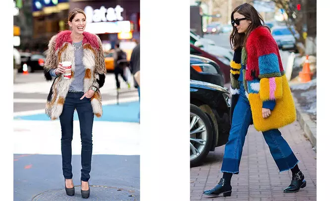 With jeans or sports suit: 5 ways to wear multicolored fur 44654_1