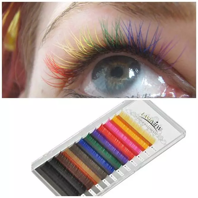 For mood: New Beauty Trend - Colored eyelashes in Ombre technique 47033_1