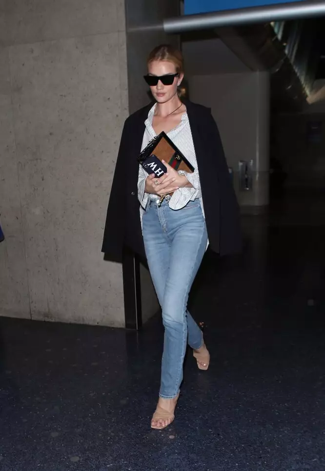 Trend of the season: wearing a strip blouse like Rosie Huntington-Whiteley 50569_1