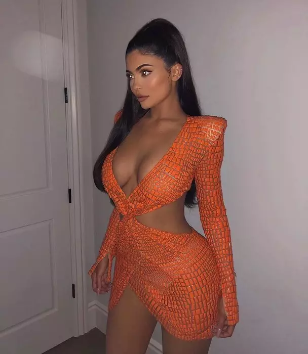 Kylie Jenner showed himself in a bright provocative dress 57801_2