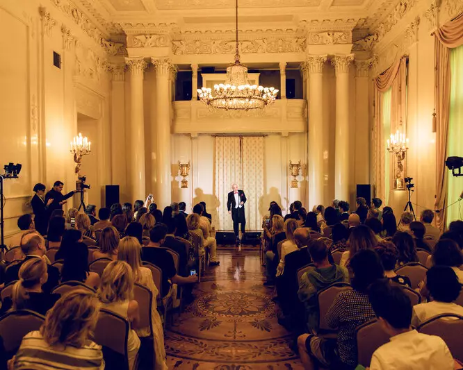 Oksana Lavrentiev and Alexander Tsypkin at the closure of the Intellectual Club 