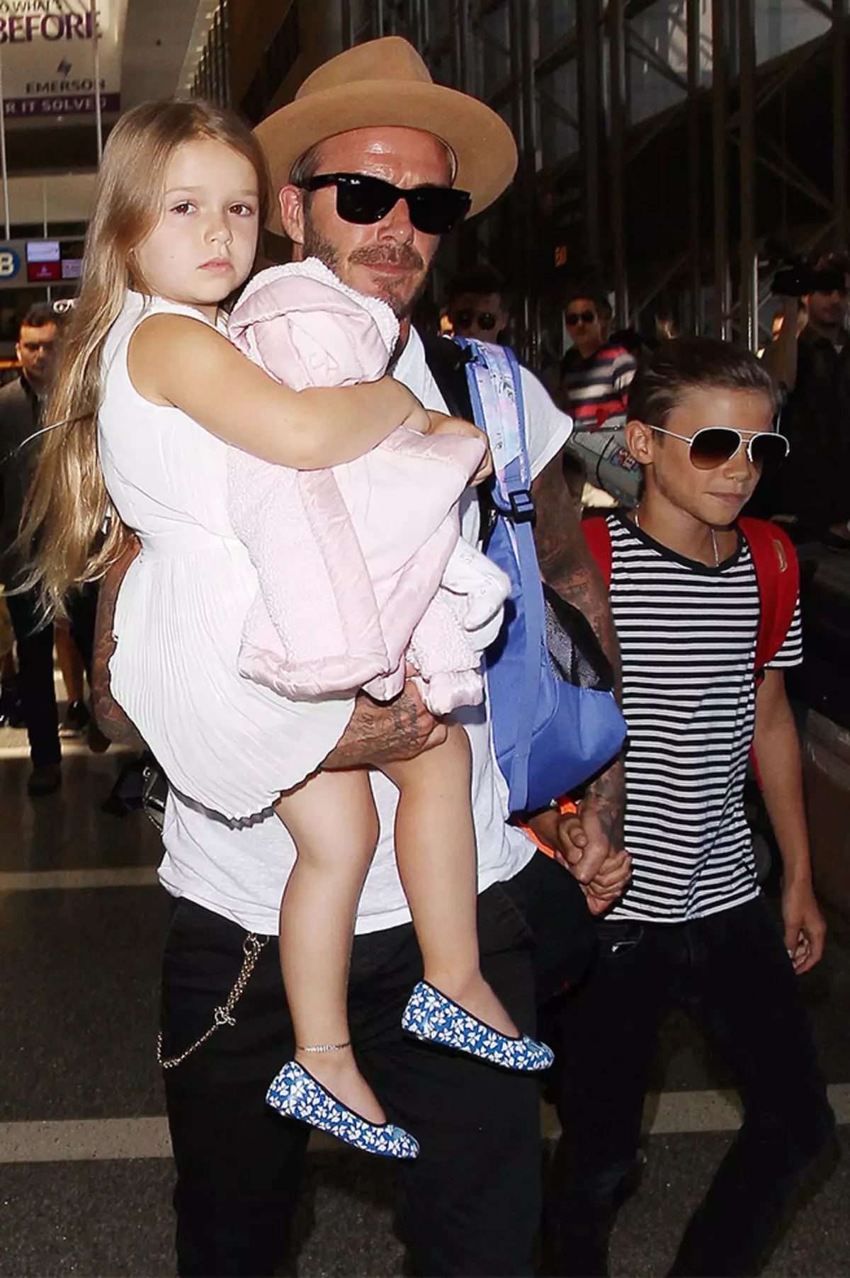 David Beckham with her daughter Harper