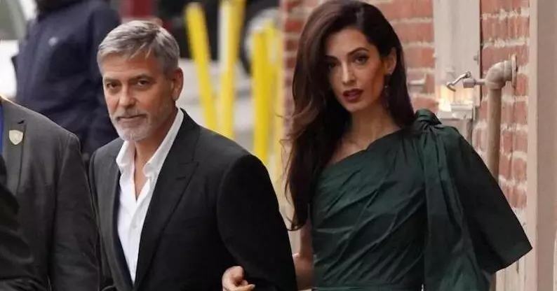 Amal Clooney in a mini-dress supported her husband at the premiere in Los Angeles