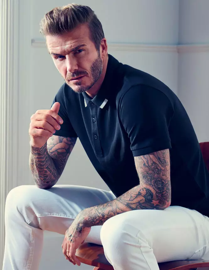 Fan 'e swiete knappe yn' e foarbyld heit: Hoe feroare David Beckham yn 25 jier feroare 7158_11